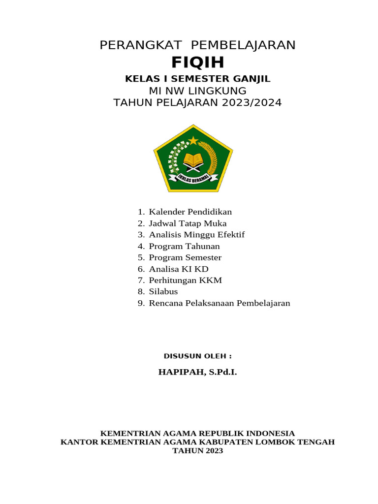 Cover Perangkat Mengajar | PDF