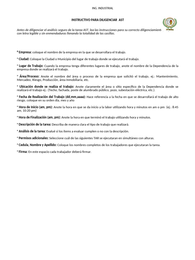 Formato Ast 2 | PDF