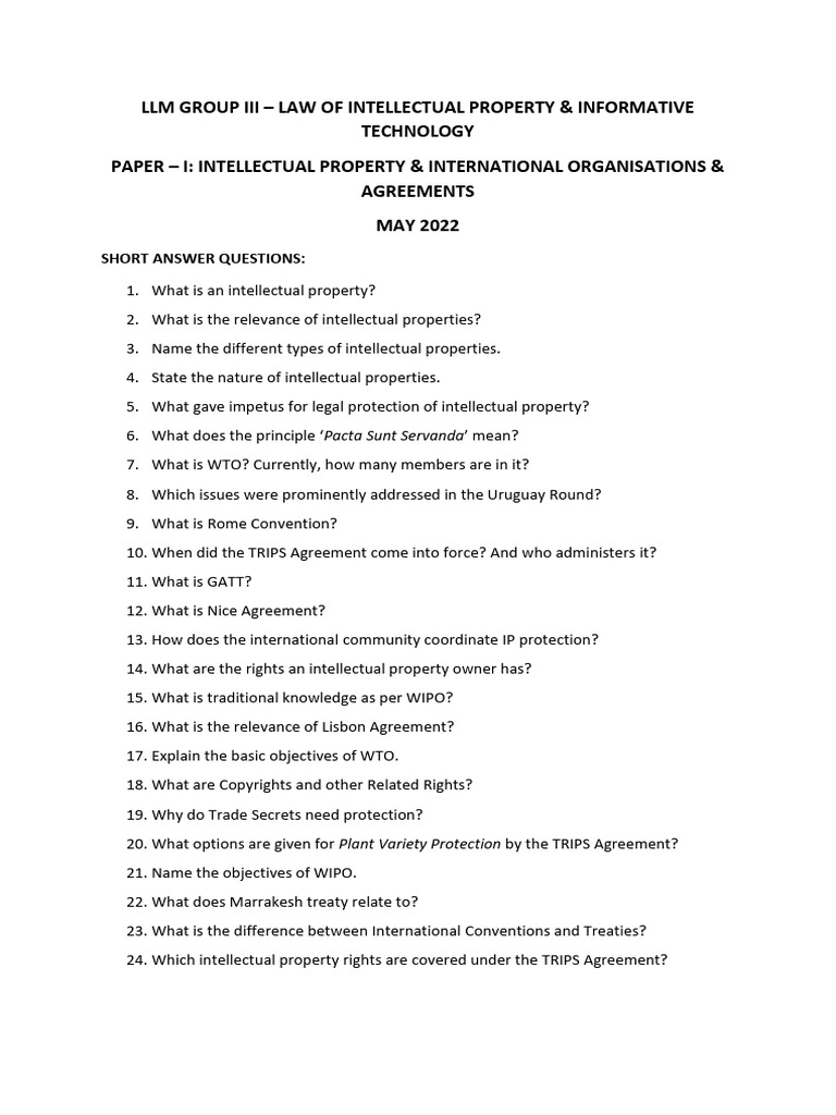 LLM IPR Paper I University | PDF | Intellectual Property | Finance ...