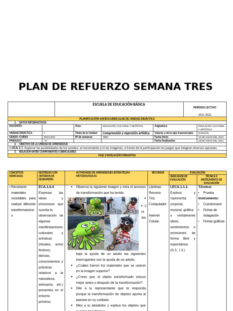 2do Plan de Refuerzo Eca | PDF