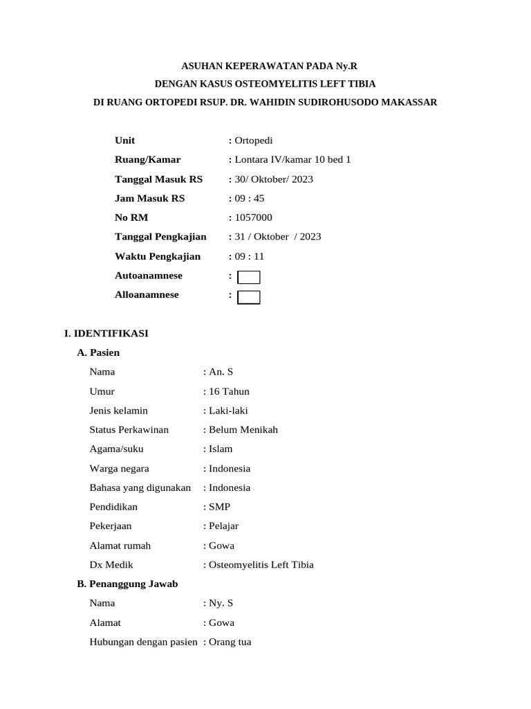 Askep Osteomylitis Fidel Fixx-1 | PDF