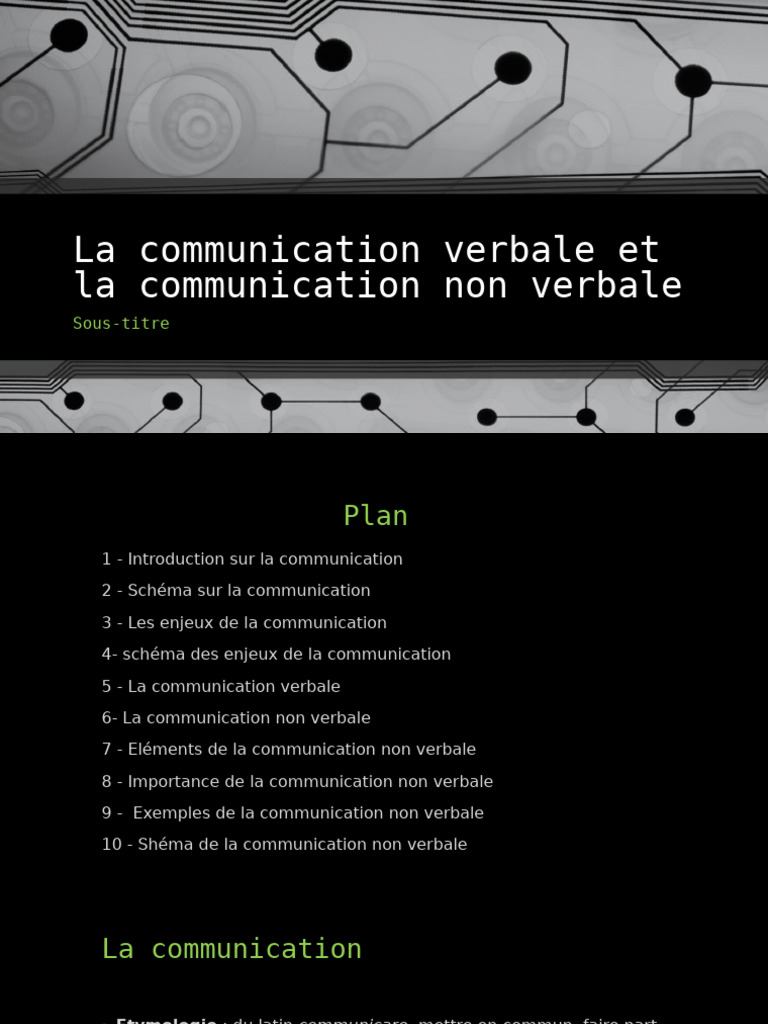 La Communication Verbale Et La Communication Non Verbale | PDF