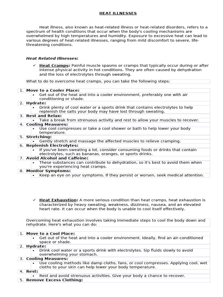 Heat Illnesses | PDF