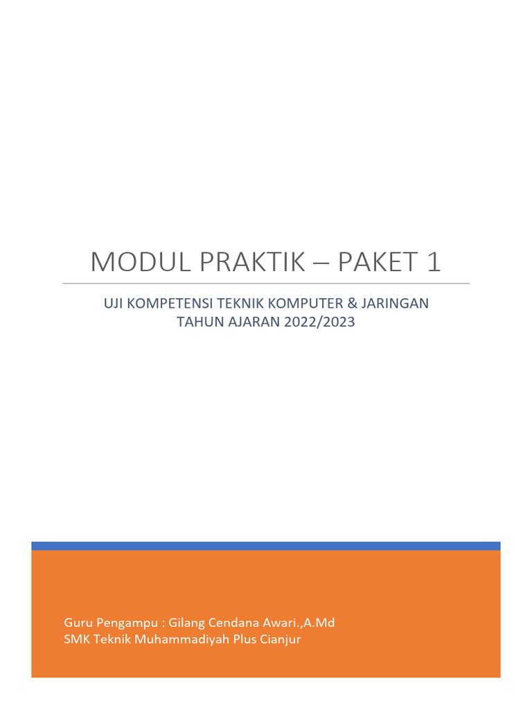 Modul Praktik Uji Kompetensi TKJ Paket 1 2022 2023 | PDF