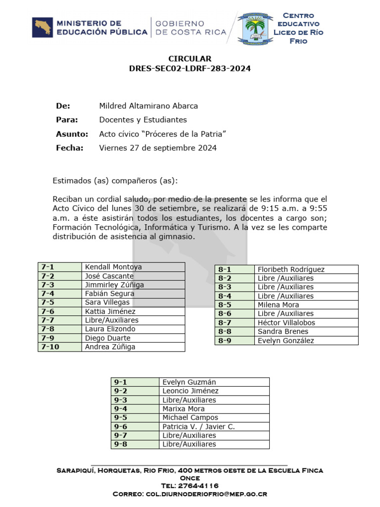 Circular - DRES-SEC02-LDRF-283-2024. | PDF