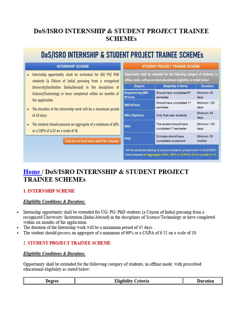 ISRO DOS Internship 1712505094 | PDF