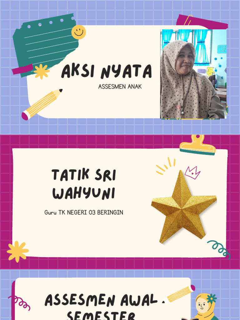 Blue Purple Cute Illustrative Teacher Introduction Presentation | PDF