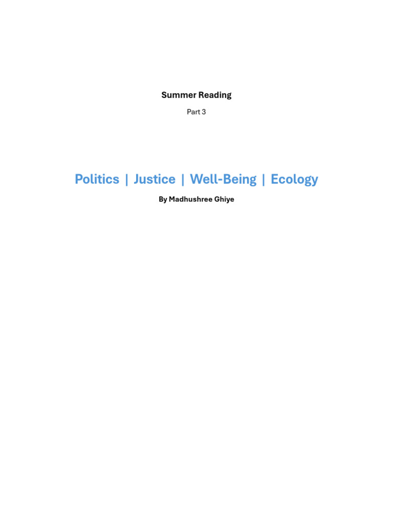 Madhushree_Ghiye_Part3_Politics, Justice, Well-Being, Ecology | PDF