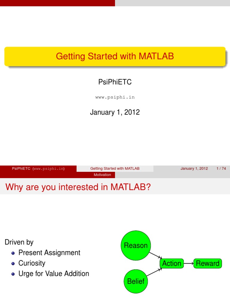 Getting Started With Matlab Slides Pdf Control Flow Matlab 8377