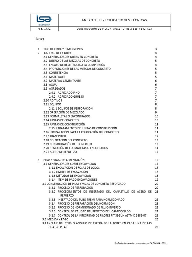 Anexo 1 Especificaciones Técnicas | PDF