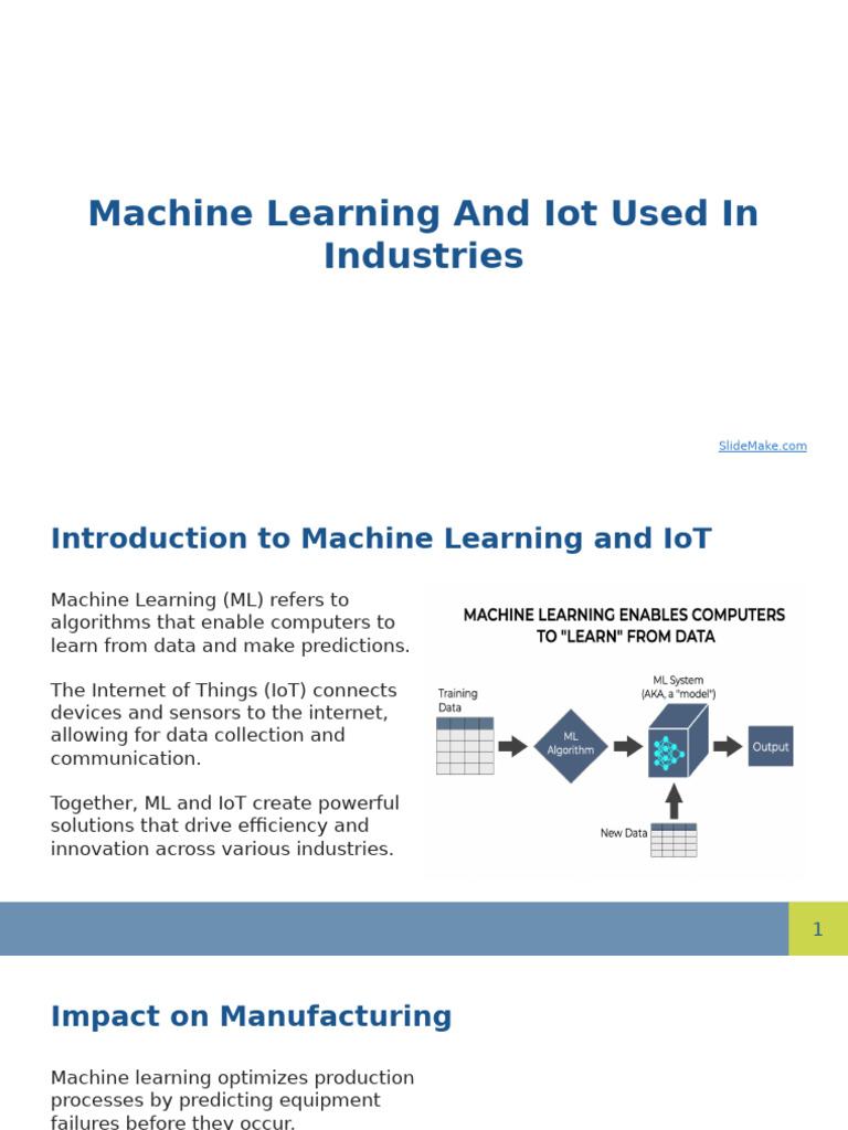 Machine Learning and Iot Used in Industries | PDF