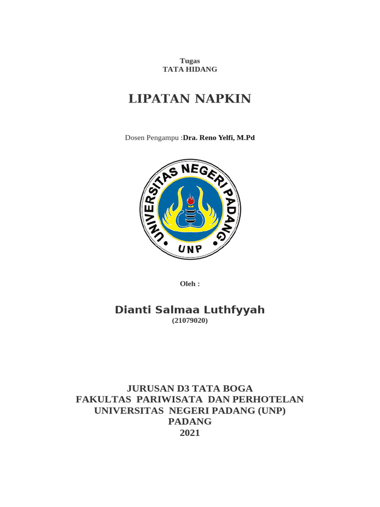 Lipatan Napkin (Diantisalma) | PDF