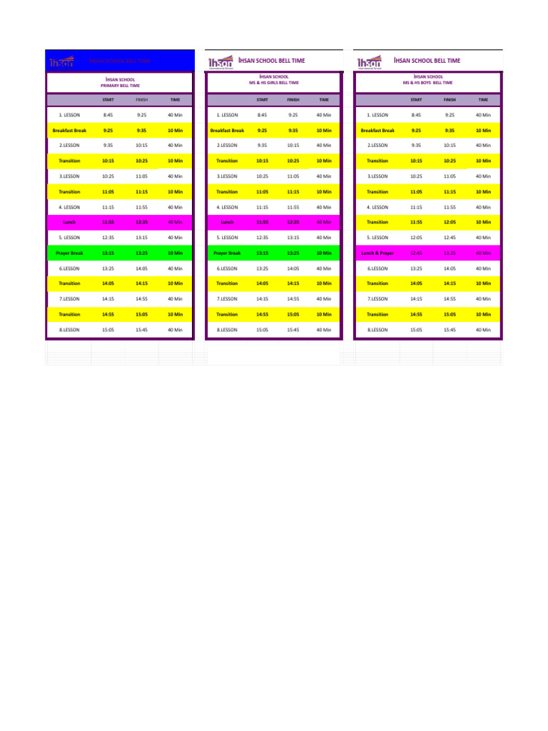 Final Timetable Revised 2024-2025 | PDF | Cooking, Food & Wine