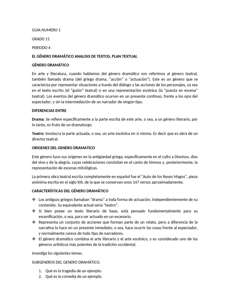 Guia Numero 1 Grado Undecimo | PDF