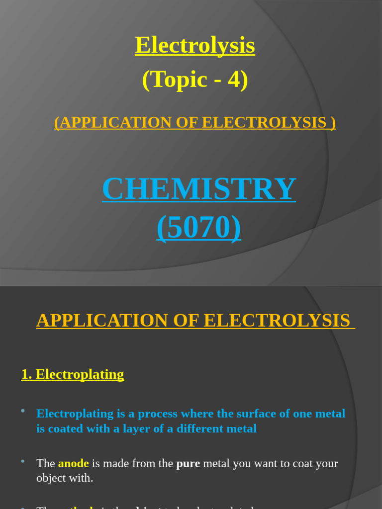 ELECTROPLATING Application of Electrolysis | PDF