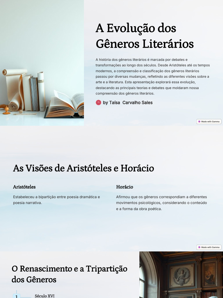 Evolução dos Gêneros Literários | PDF | Género | Clásicos