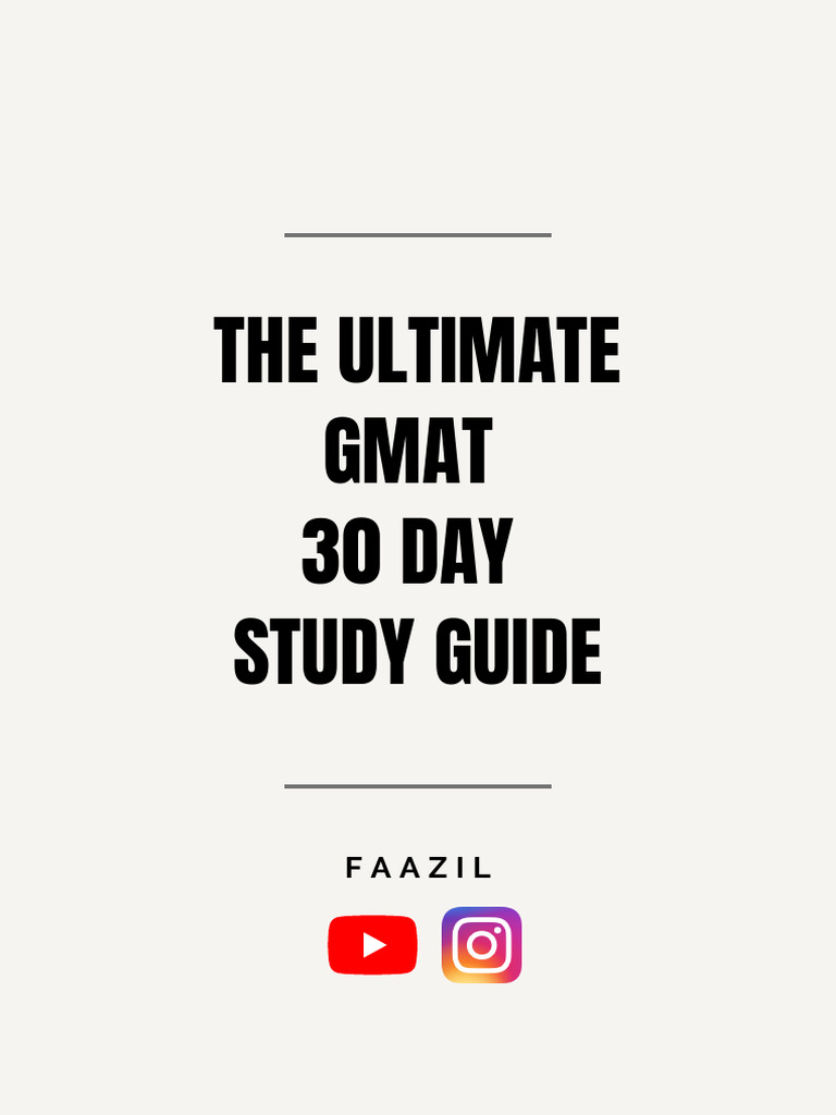 The Ultimate GMAT 30day Study Guide | PDF