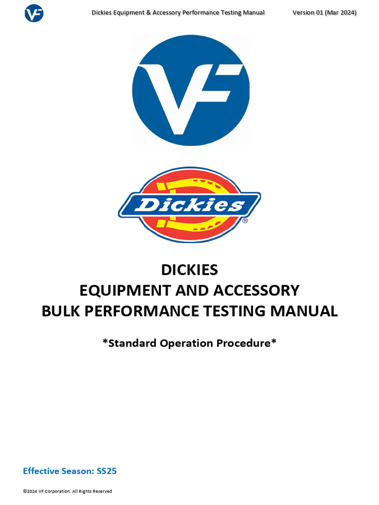 Dickies Equipment and Accessory Testing Manual 2024 | PDF