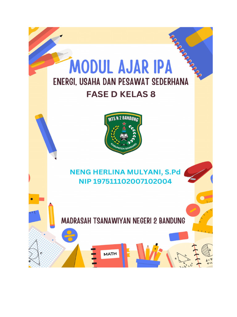 Modul Ajar Tugas Workshop Materi Energi, Usaha Dan PS | PDF
