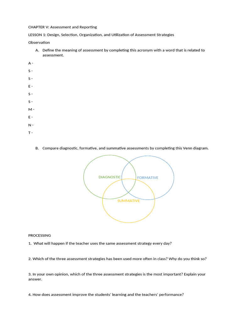 Chapter 5 - Lesson 1,2,3,&4 - FS1 | PDF