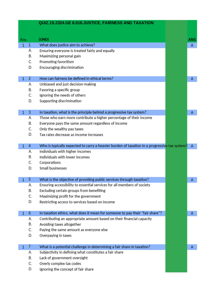 Ge 08.Quiz.answer Key | PDF
