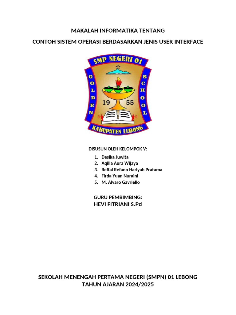 Makalah Informatika Tentang Contoh Sistem Operasi Berdasarkan Jenis ...