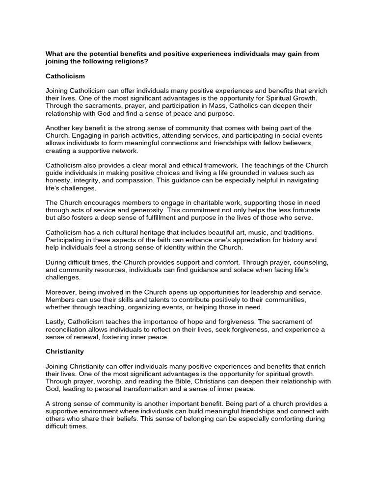 What Are The Potential Benefits and Positive Experiences Individuals ...