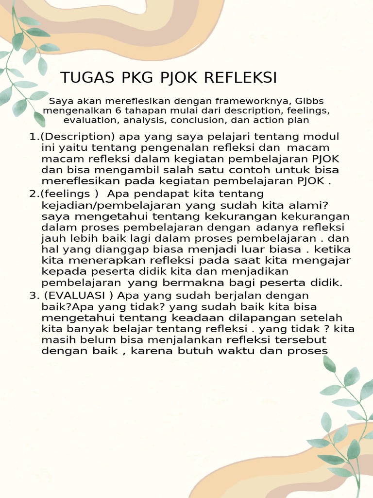 1.1.d.2. Refleksi - Framework Dan Model-Model Refleksi | PDF