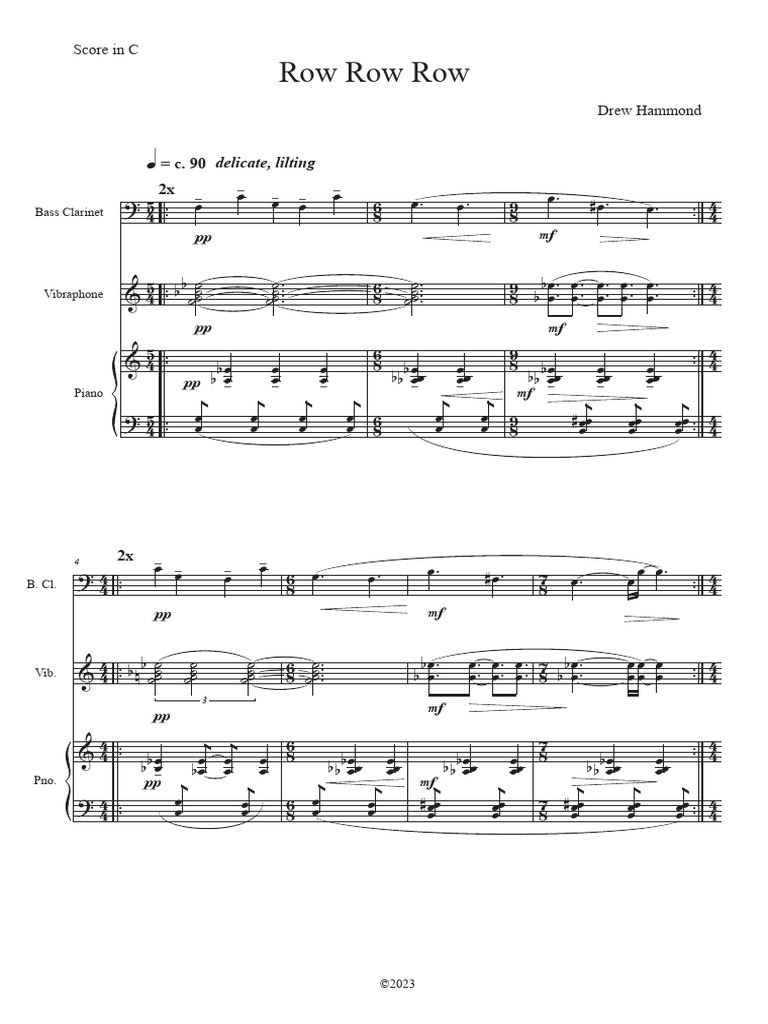 Row Row Row score | PDF