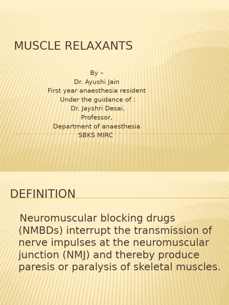 Muscle Relaxants | PDF