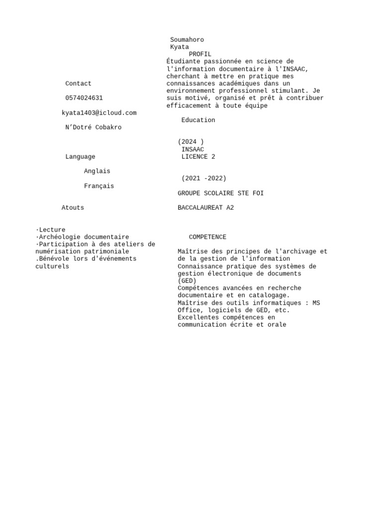 CV Kyata 2 | PDF