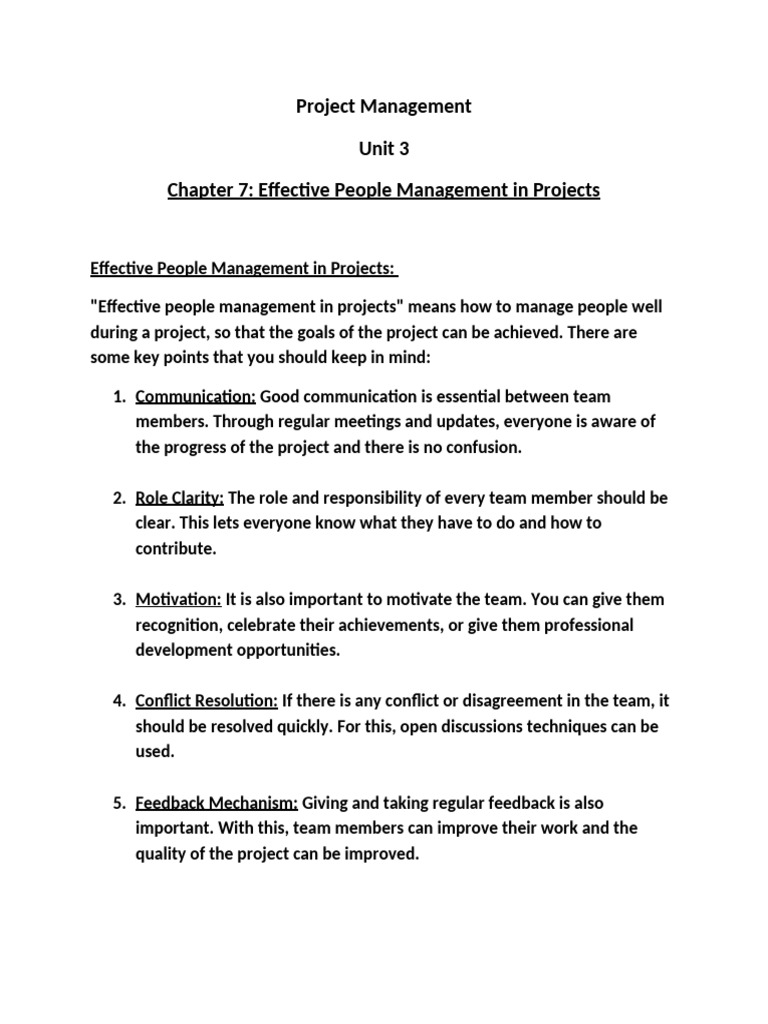 Project Management Unit 3 Chapter 7 | PDF