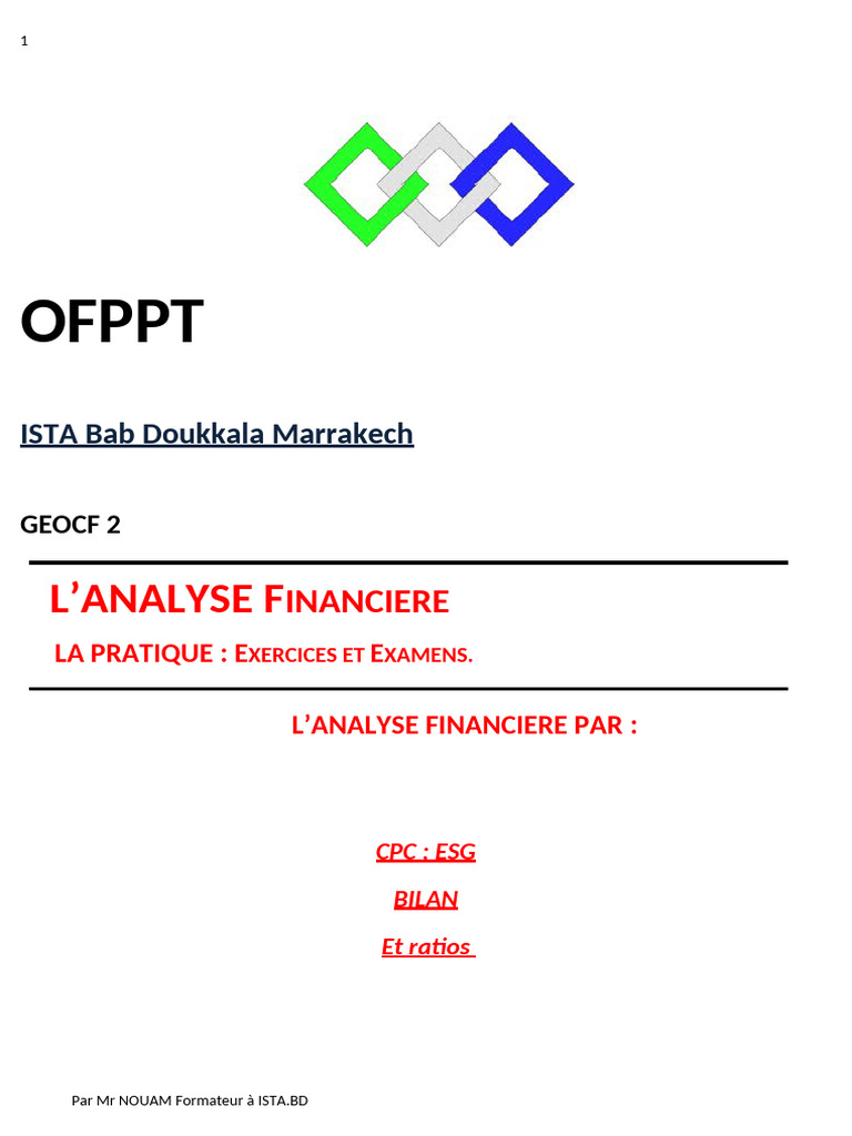 L'analyse Financiere Tp. Nouam | PDF