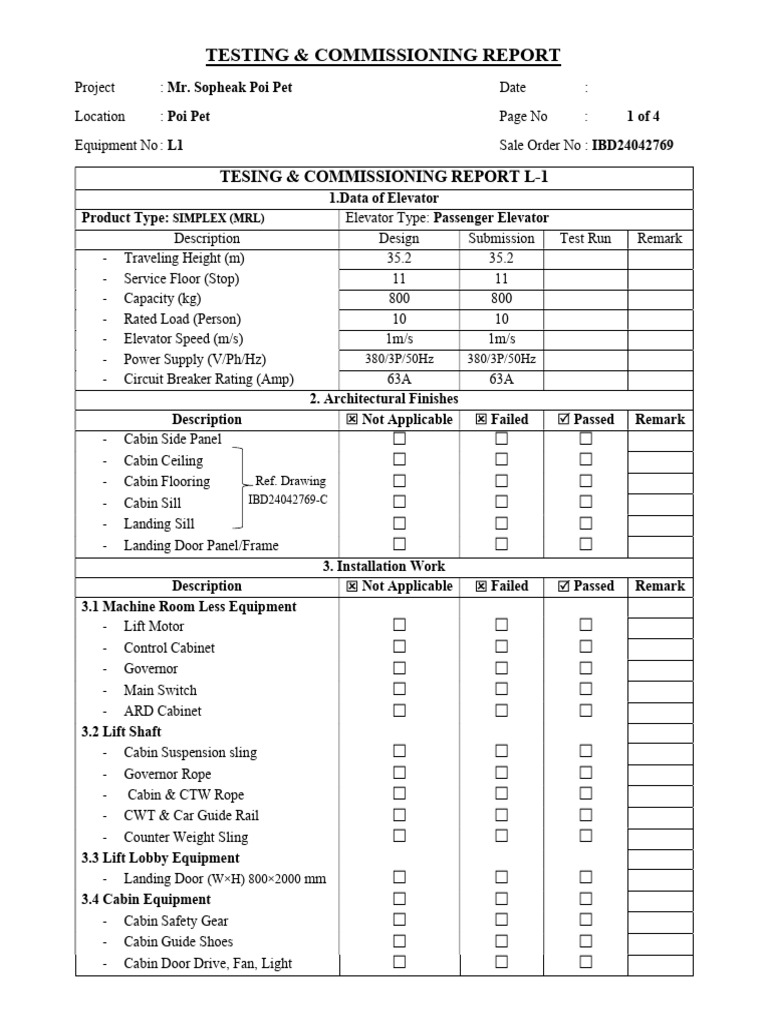 Testing & Commissioning Report | PDF