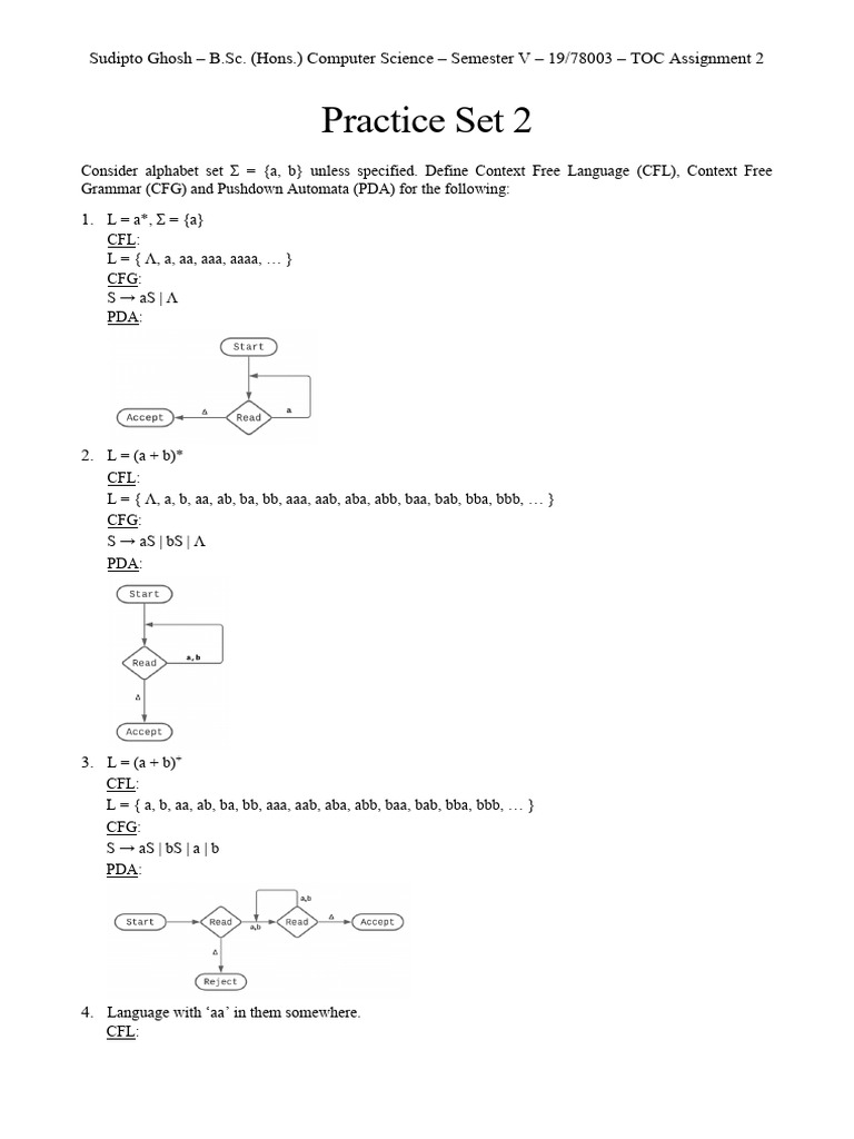 TOC - Practice Set 2 - Solutions | PDF