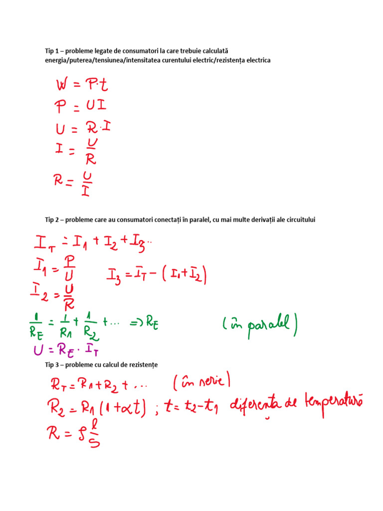Formule Grupate Pe Tipuri de Probleme | PDF