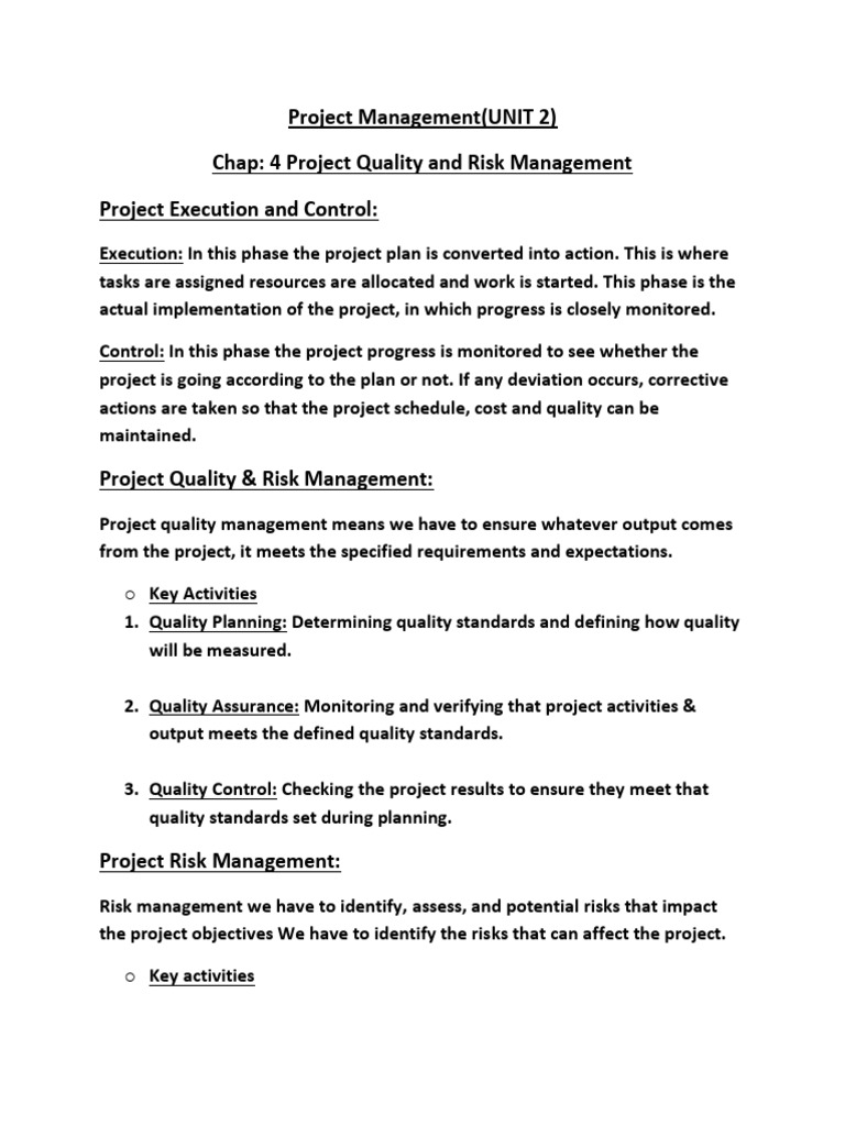 Project Management Unit 2 | PDF