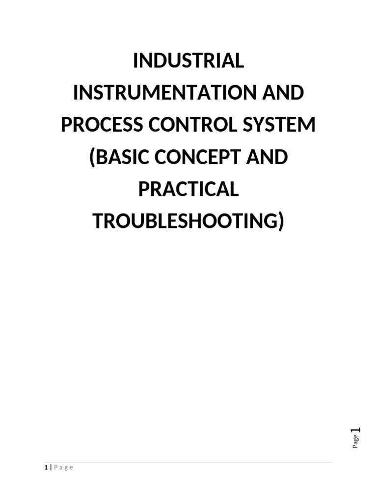 BASIC CONCEPT AND PRACTICAL TROUBLESHOOTING SYSTEM OF INDUSTRIAL INSTRUMENTATION AND CONTROL ...