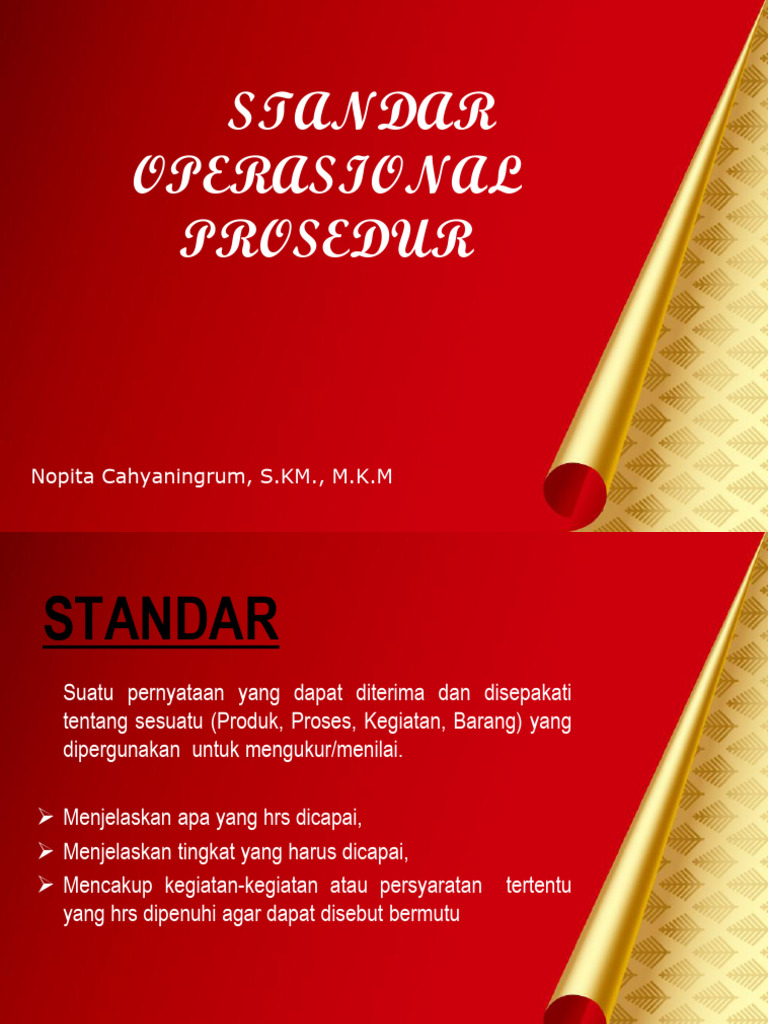 Standar Operasional Prosedur Sop Pdf