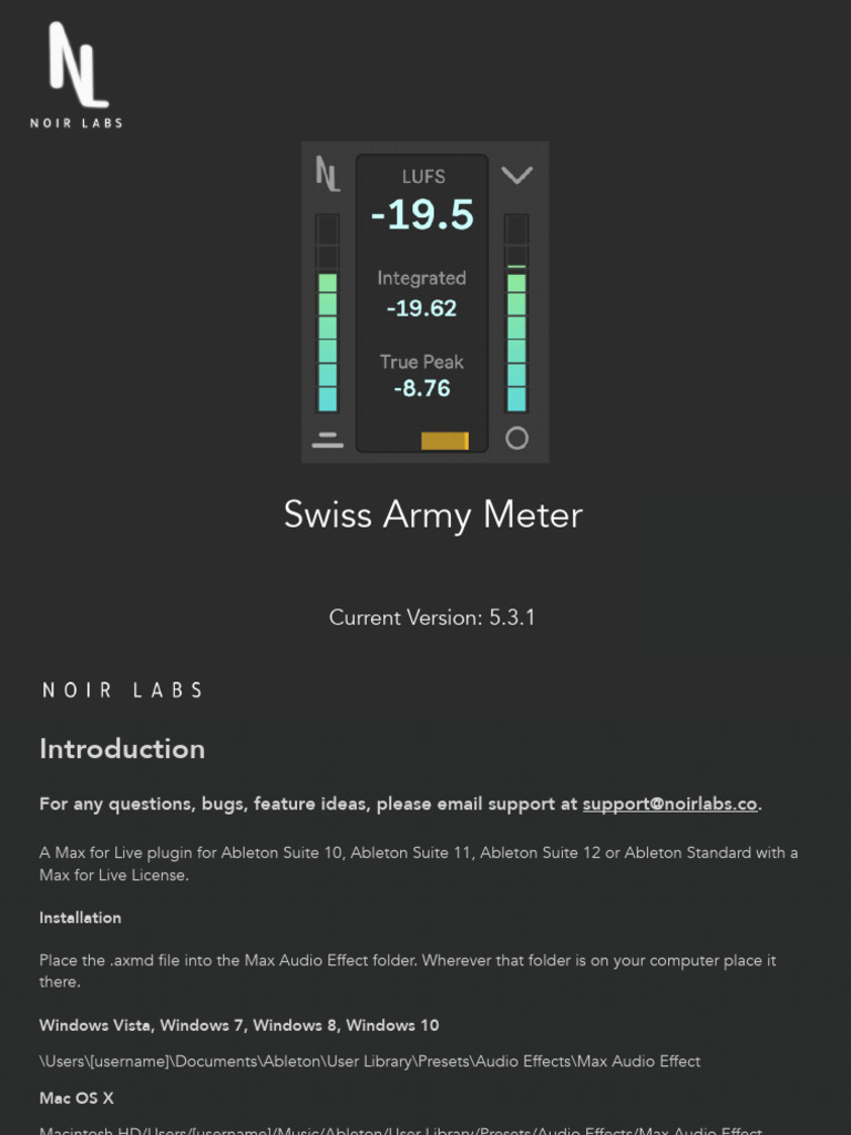 Swiss Army Meter Manual - 5.3.1 | PDF