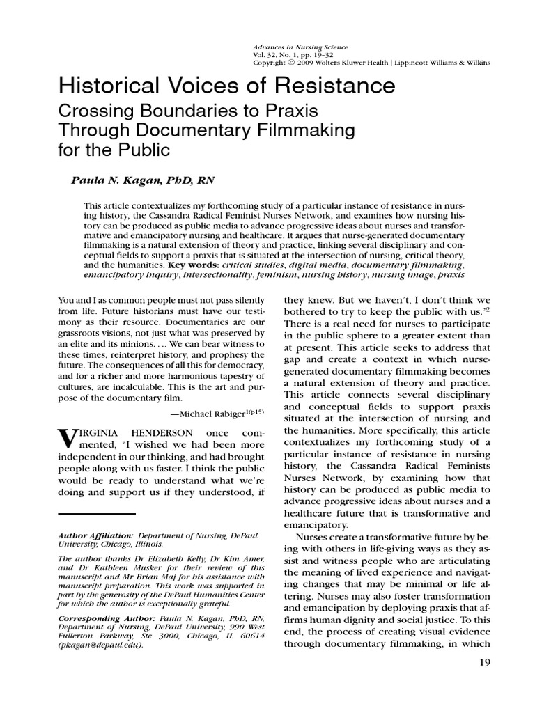 Historical Voices of Resistance | PDF