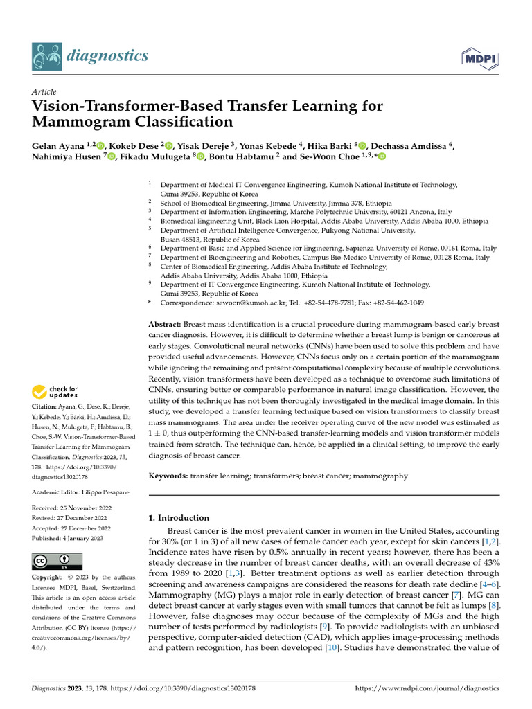 Vision-Transformer-Based Transfer Learning ForVision-Transformer-Based ...