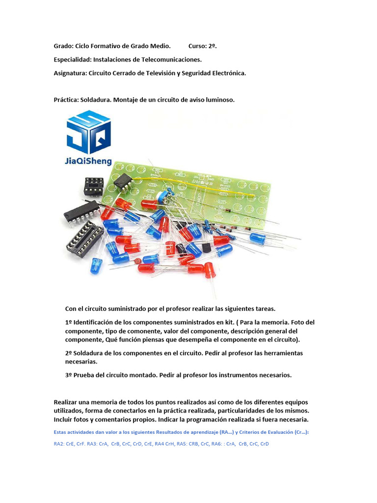 01 MONTAJE DE CIRCUITO DE AVISO LUMINOSO 100 BLQ2 | PDF