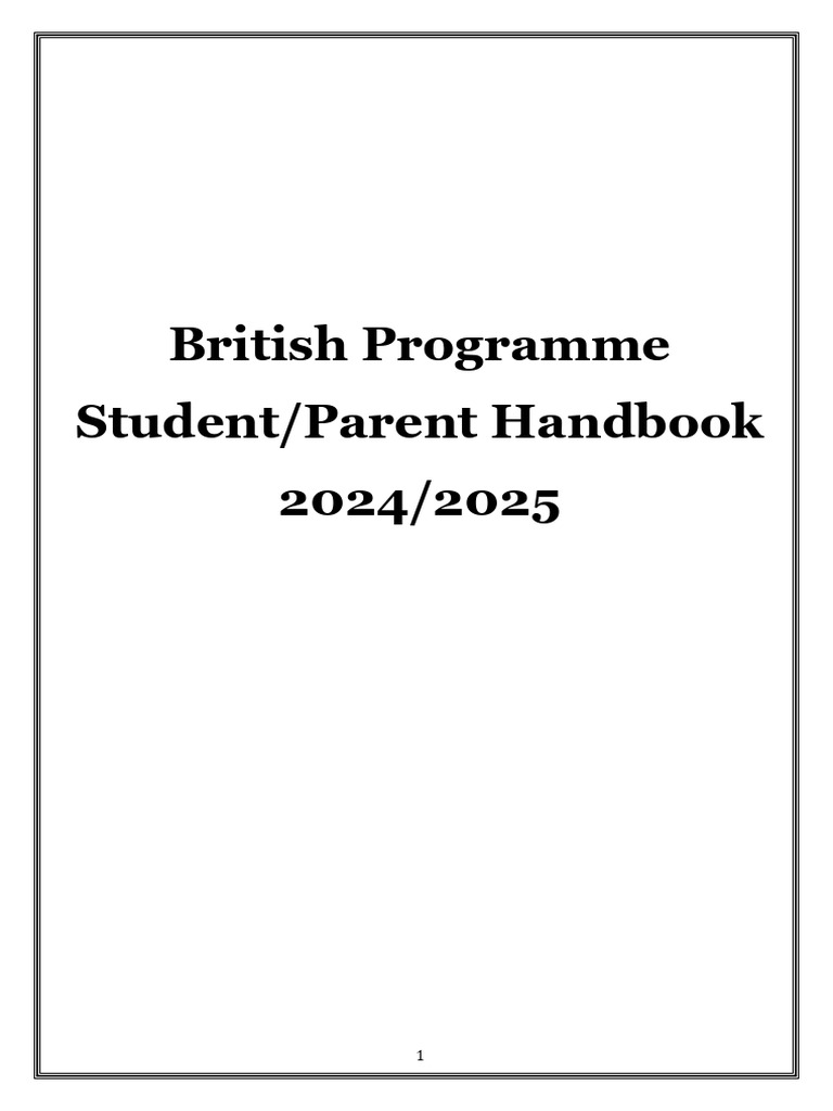 Student-Parent Handbook 2024-2025 | PDF