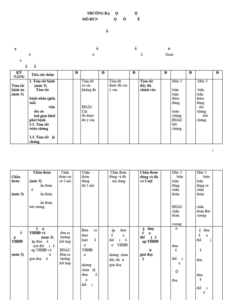 Rubric Thi LS Yhct S3.9 | PDF