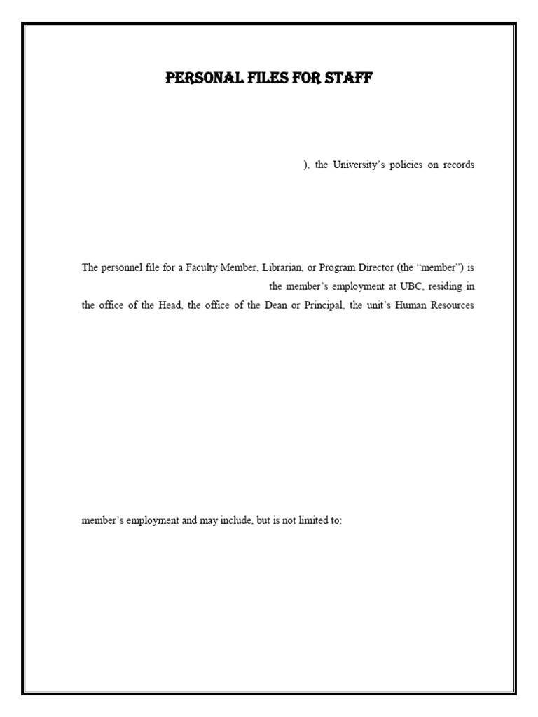 Personal Files | PDF