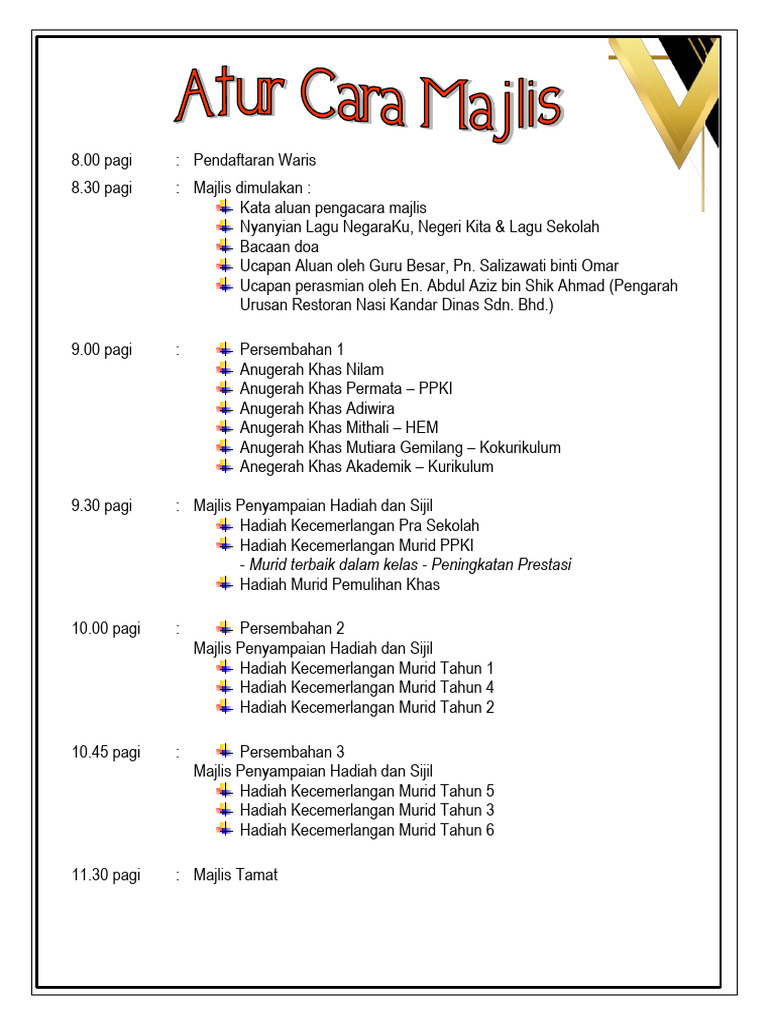 Tentatif BP Hari Anugerah Cemerlang SKPTK 2024 | PDF