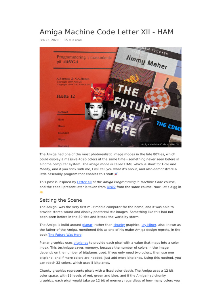 Amiga Machine Code Letter XII - HAM Mark Wrobel | PDF