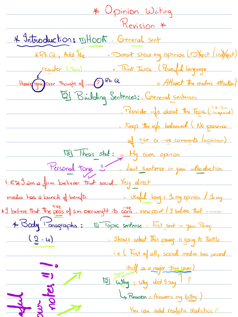 Opinion Writing Revision and Assessment Report | PDF