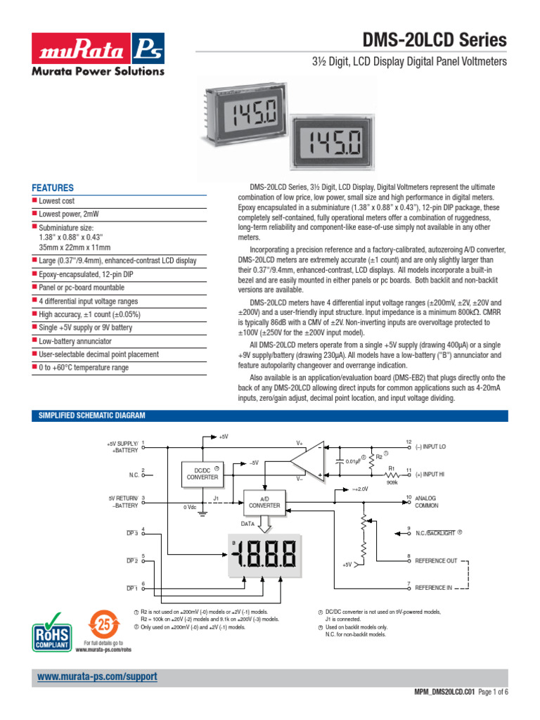 Muratapowersolutionsinc dms20lcd39bc Datasheets 5317 | PDF